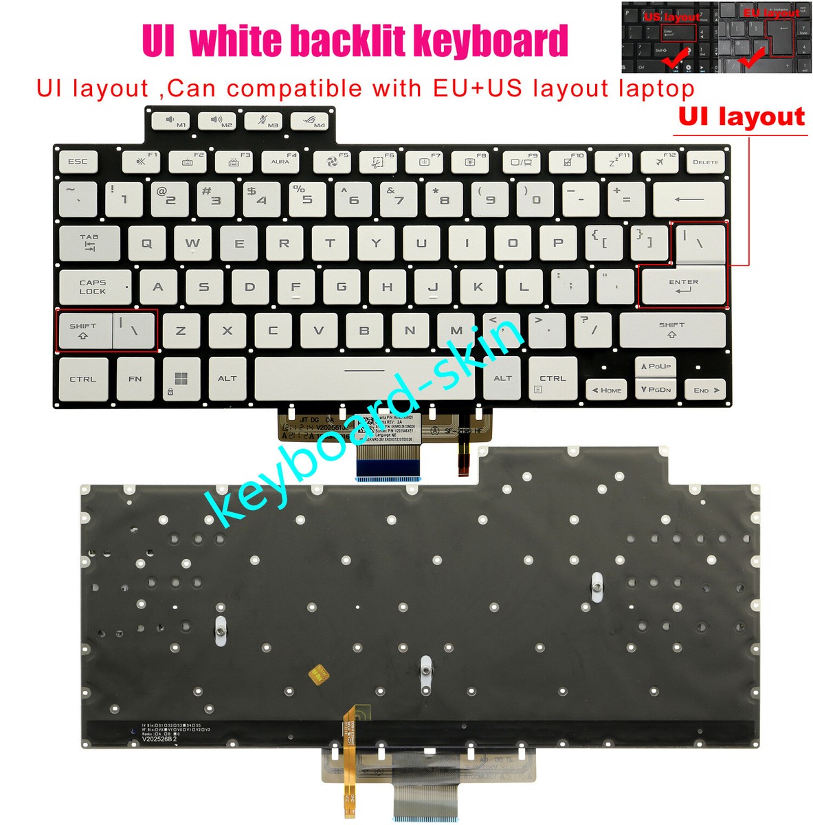 White Laptop Backlit Keyboard