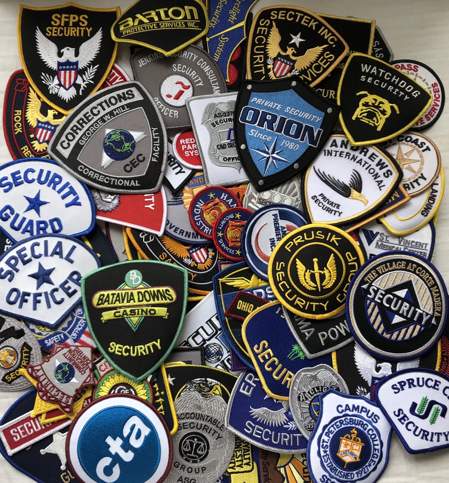 Mixed Lot Of 80 Private Security Guard Police Patch College Hospital University | eBay