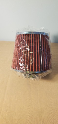 3" High Flow Short Ram Cold Intake Round Cone Air Filter Red | eBay