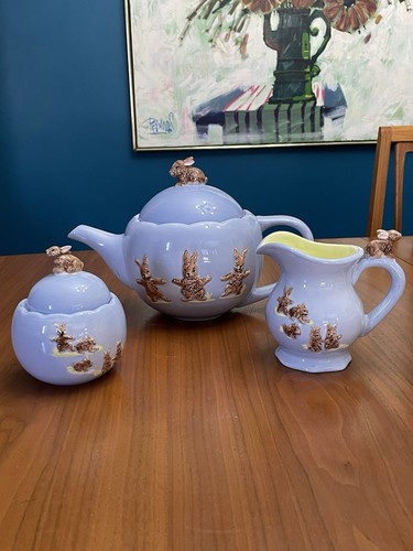 Kate Williams Global Design Bunny Rabbit Teapot w/ Sugar Bowl and ...