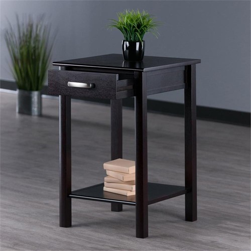 Winsome Liso Transitional Solid Wood Printer Table in Espresso | eBay