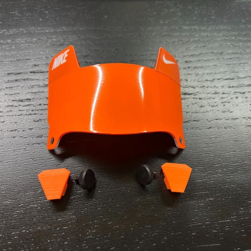 Orange "Nike" Tabs - Glossy Orange MINI Football Helmet Visor with ...