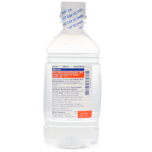 Baxter Healthcare JF7124 0.9% Sodium Chloride NaCl Saline Irrigation ...