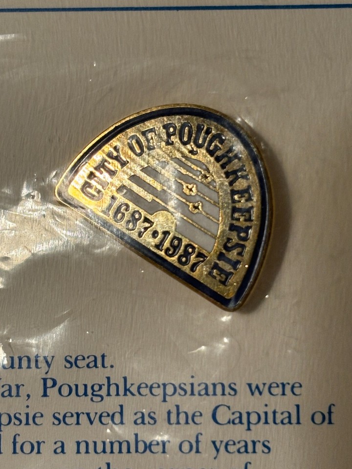 City of Poughkeepsie New York vintage pin badge new on card | eBay