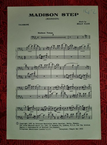 Madison Step - Billy Nash Sheet Music (Trombone). Ref00069 | eBay