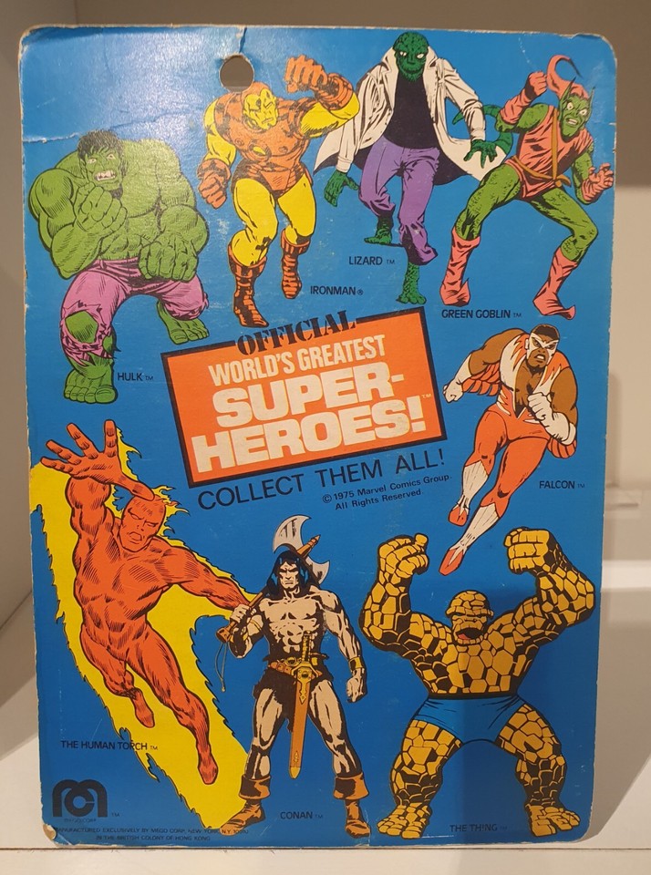 Mego WGSH 1975 A Carded THOR, Strawberry Blond Hair Venyl Cape, Ultra ...