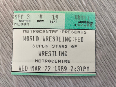 WWF Super Stars of Wrestling March 22 1989 Ticket Stub ANDRE THE GIANT ...