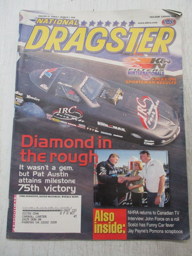 NATIONAL DRAGSTER MAGAZINE MARCH 1, 2002 PAT AUSTIN JOHN FORCE ...