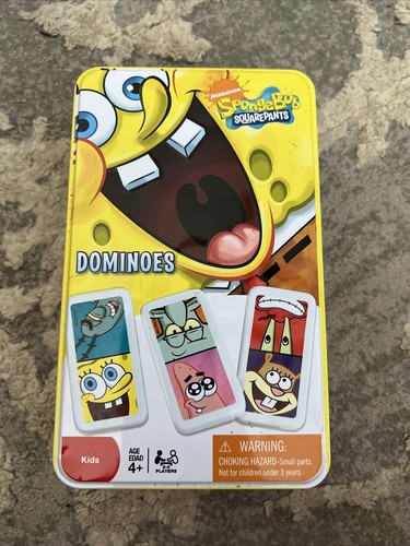 SpongeBob Squarepants 28 Dominoes Tiles Tin Nickelodeon Game Pieces ...