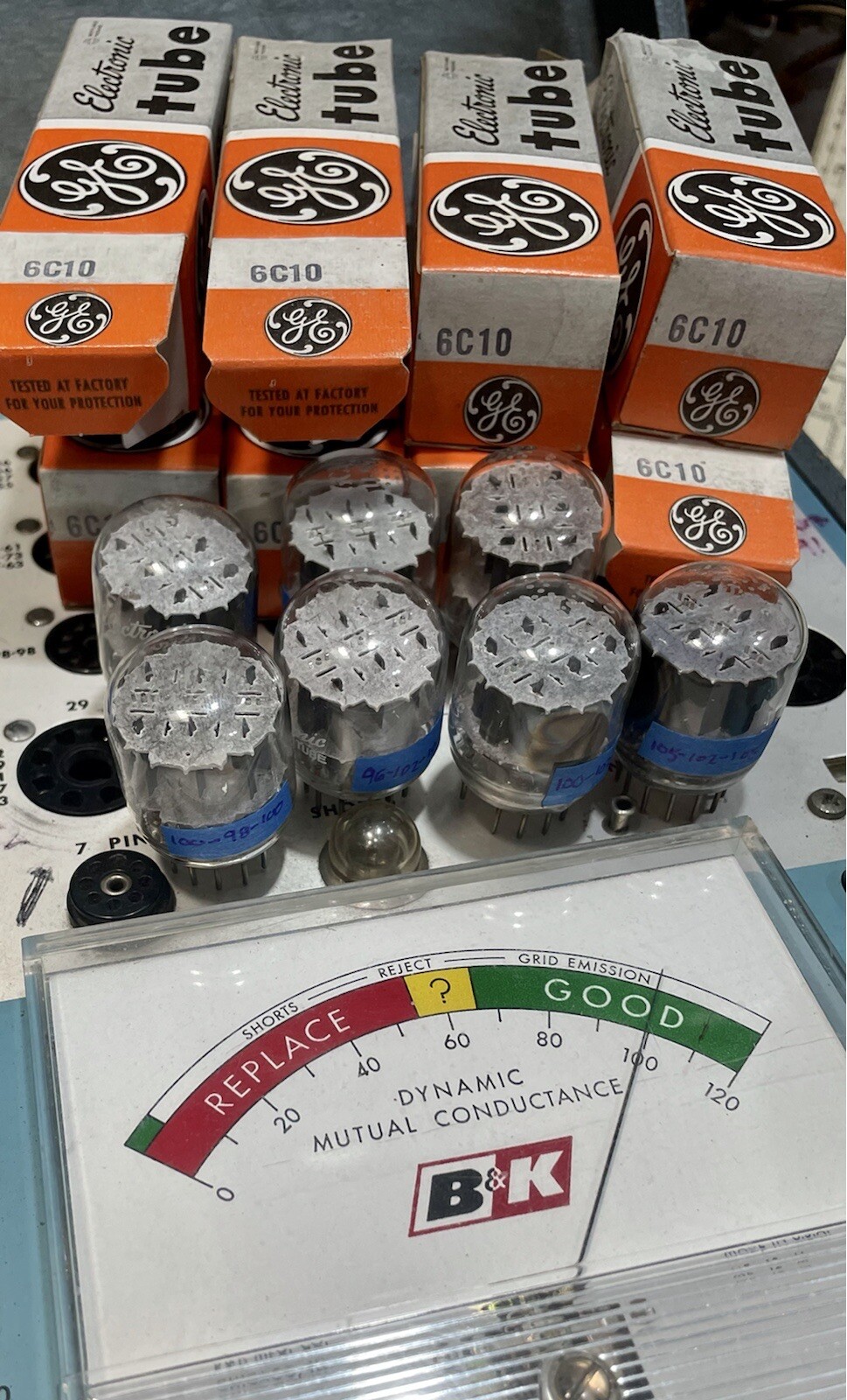 6C10 tube GE Compactron 12 pin, NOS Vintage 80's, Triple Triode Subst ...