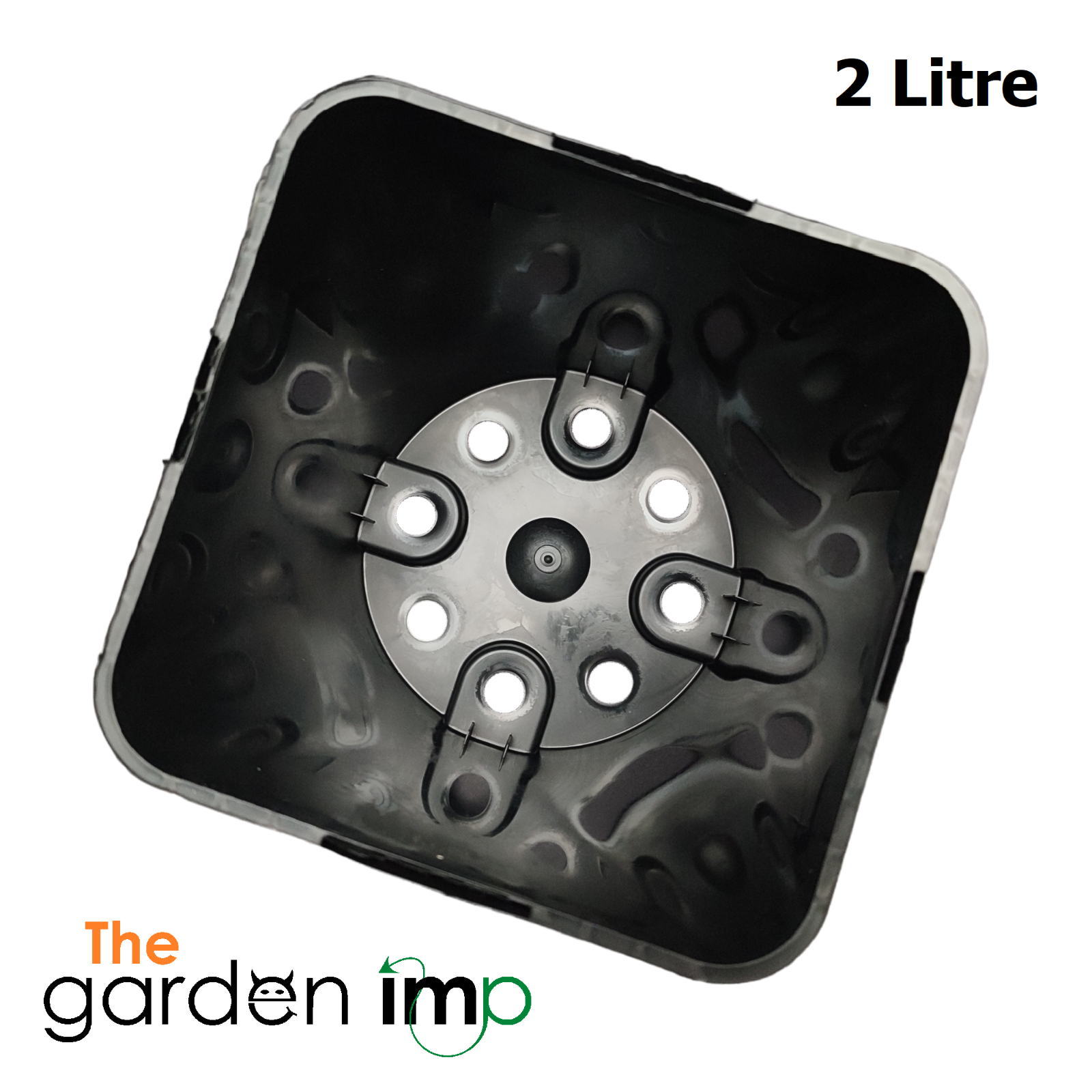 2L Plant Pots Square Black Plastic Litre Strong Hydroponic Nursery 14cm ...