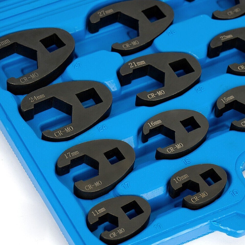 19pcs Flare Nut Crowfoot Crows foot Spanner Wrench Set Cr-Mo 8-32mm ...
