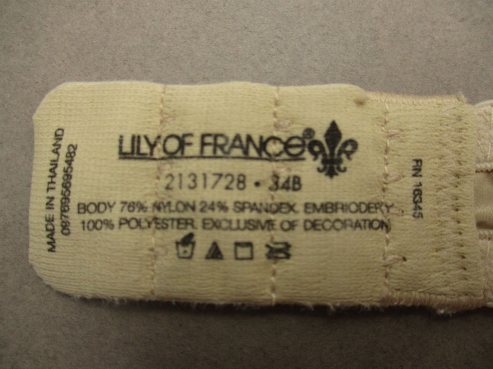34B LILYOF FRANCE Women Beige Underwire Back Closure Lined Push up Bra ...