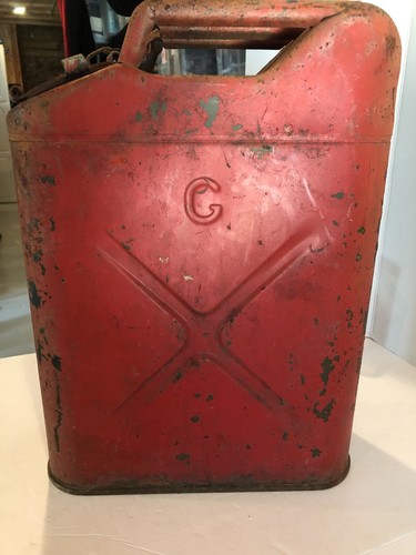 VINTAGE US Military Red G Gerry Gas Can Conco ICC-5L | eBay