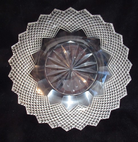 Vintage Diamond cut Crystal Bowl Delicate Sawtooth Edge 7" | eBay
