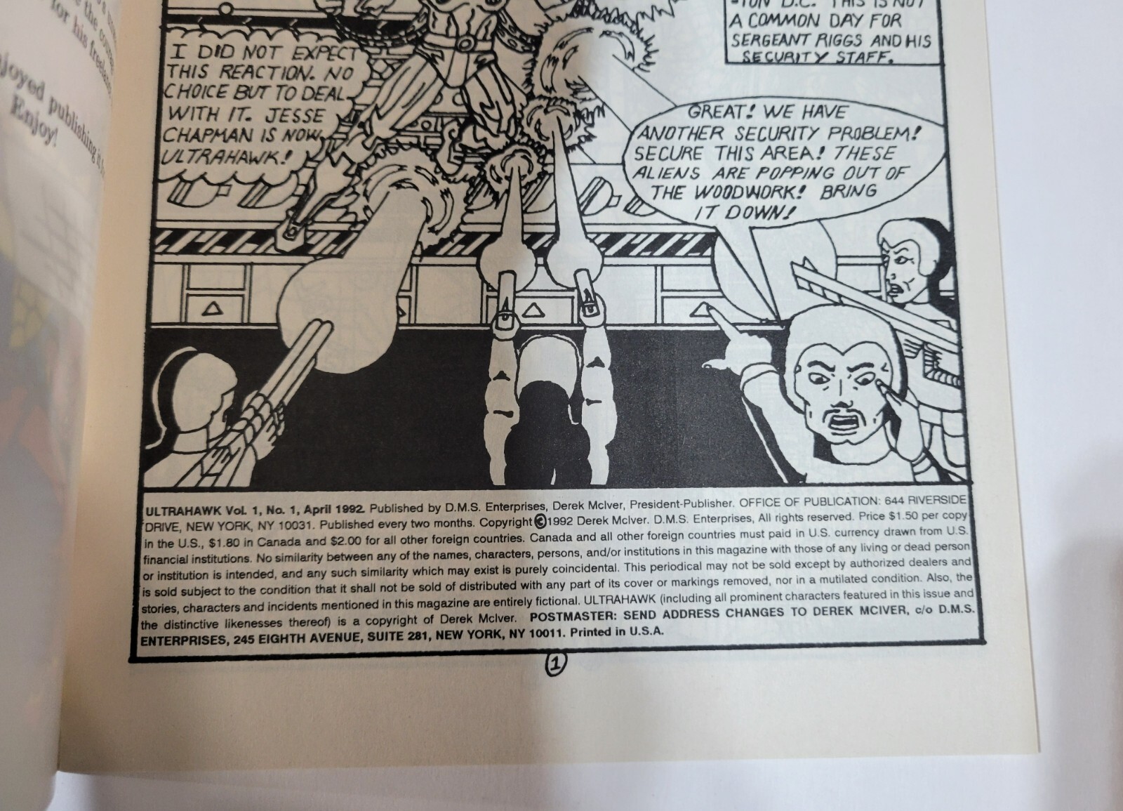 Rare Ultra Hawk #1 Comic Book Signed 1992 by D.M.S Enterprises ONLY ...