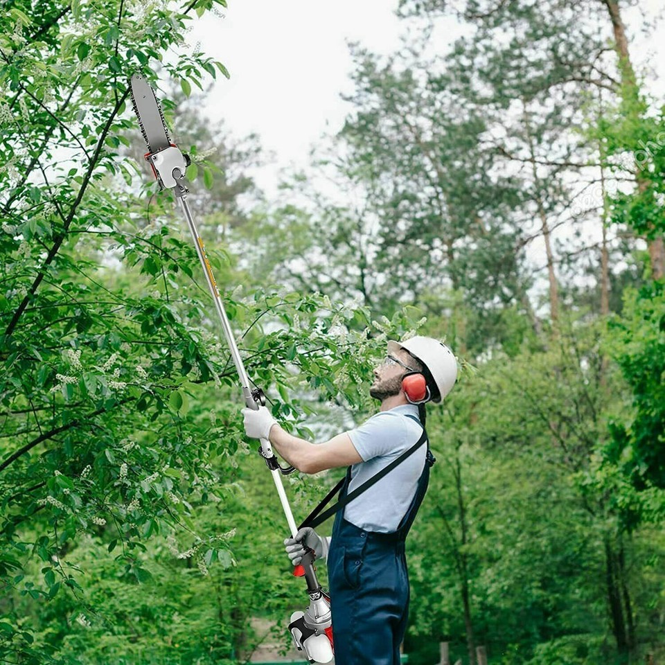 58CC Gas Powered Pole Saw Chainsaw Tree Trimmer Extension Hedge Trimmer ...