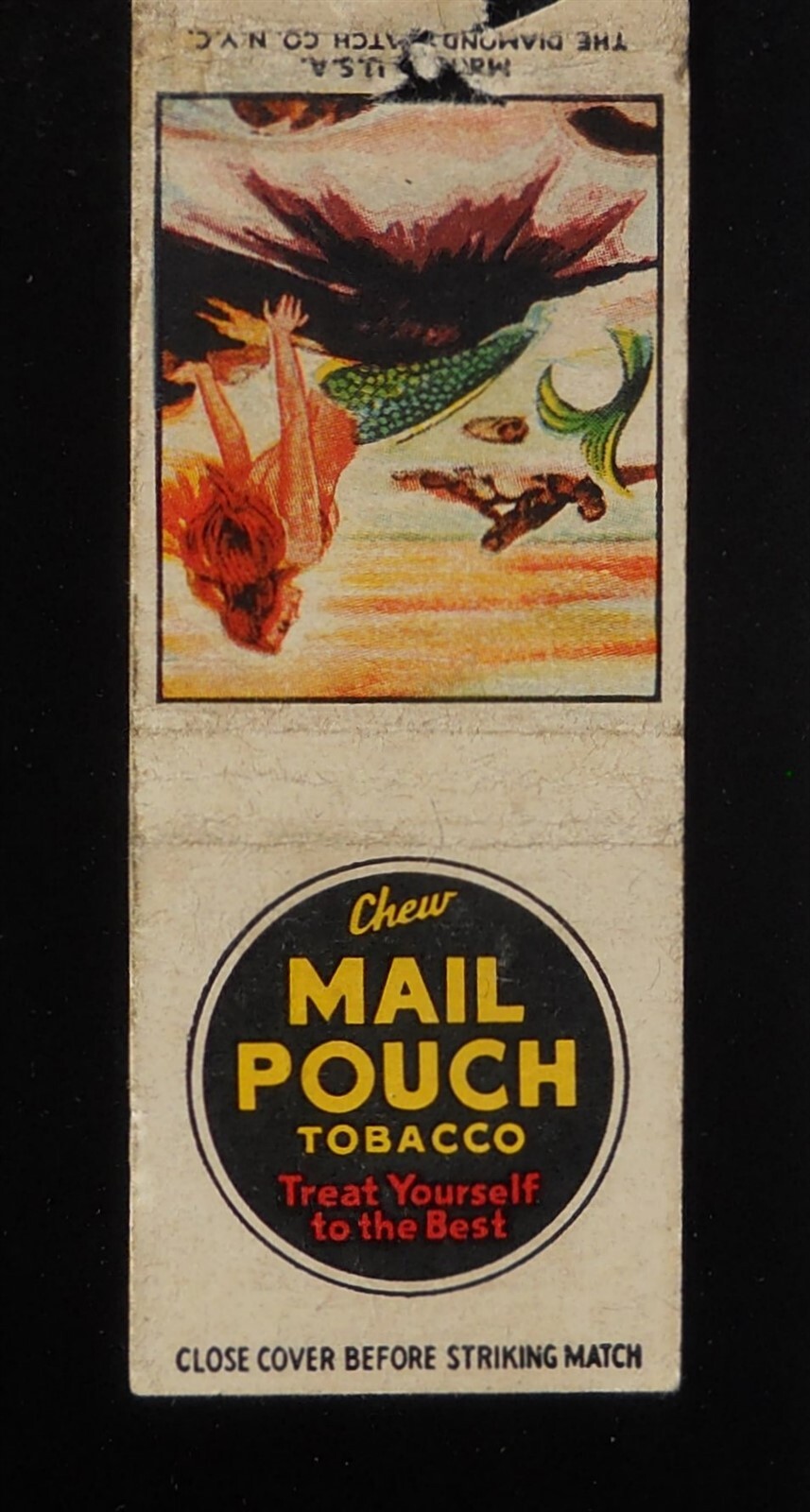 1930s Chew Mail Pouch Tobacco Beautiful Redhead Mermaid Manatee ...