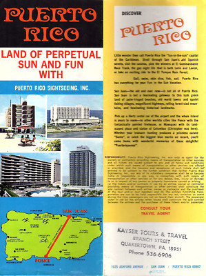 Puerto Rico Travel Brochure Photos Tours Keyed Map Points of Interest ...