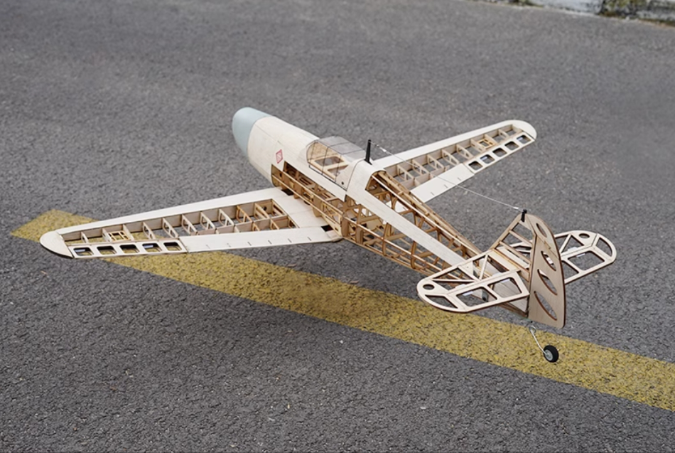 RC Model Plane BF109 Fighter Fixed Wing Balsa Wood Kit Skin Hardware ...