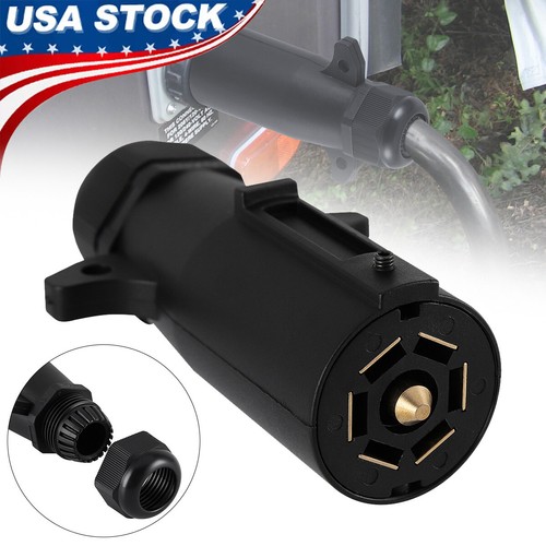 RV-Style 7 Pin Trailer Wiring Adapter Plug 7 Way Blade Trailer ...