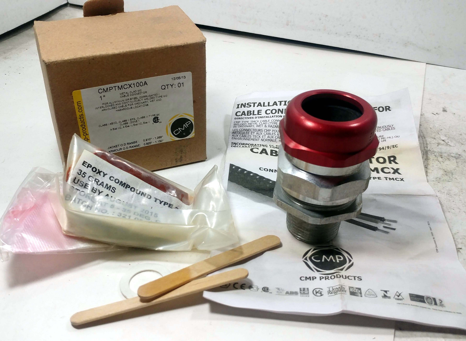 1 NEW APPLETON CMP TMCX100A 1' METAL CLAD MC CABLE CONNECTOR NIB **MAKE ...