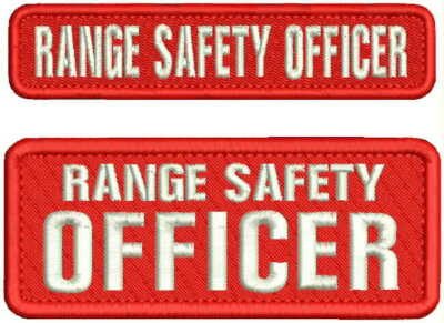 RANGE SAFETY OFFICER EMB PATCH 1X5 and 2x5'' HOOK ON BACK RED/WHITE | eBay
