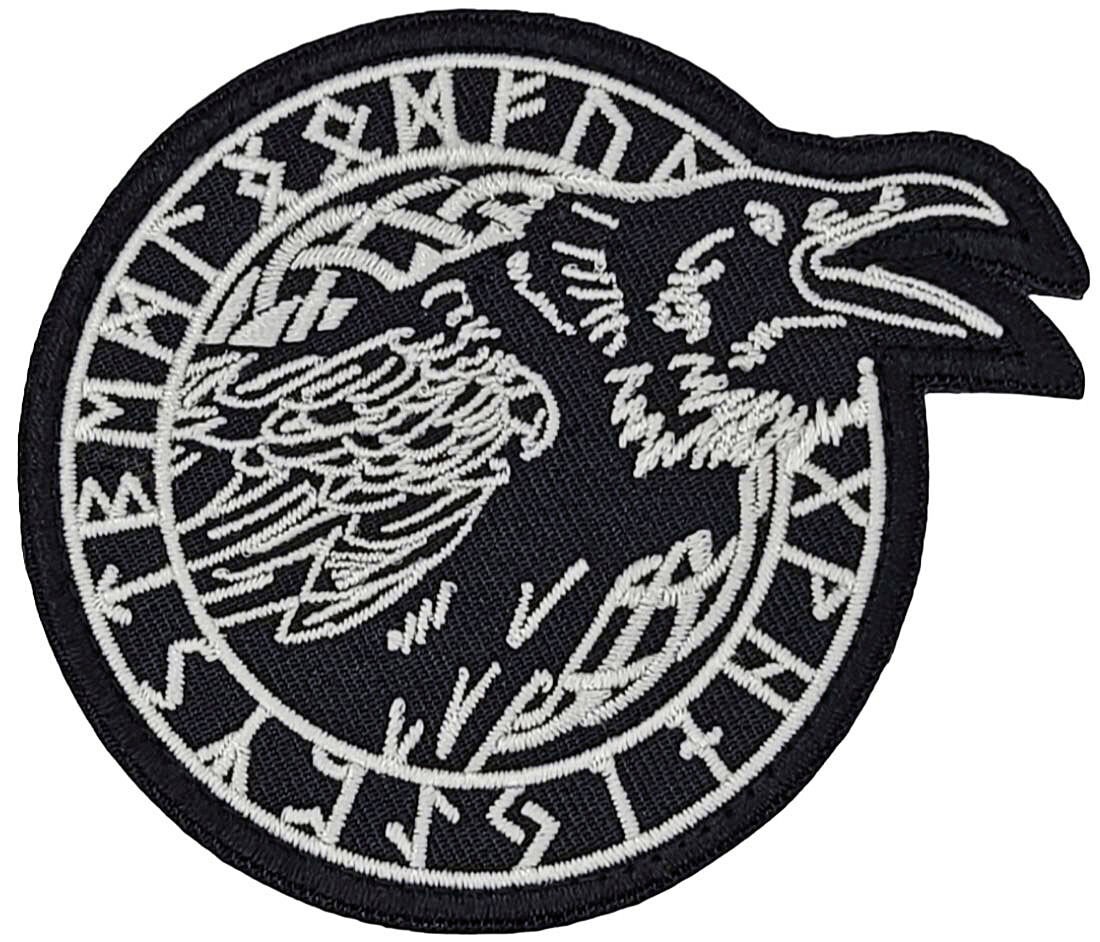 Odin's Ravens Viking Odin God Raven Embroidered Patch -2PC IRON ON OR ...