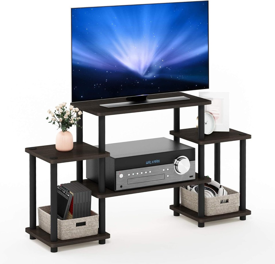 TV Stand For 55 Inch Flat Screens Entertainment Center Storage Black ...