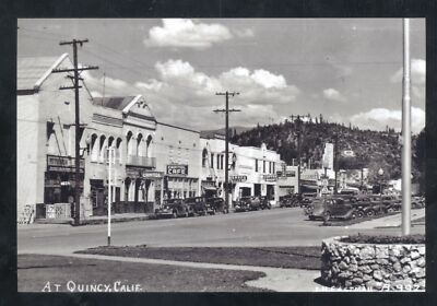 REAL PHOTO QUINCY CALIFORNIA DOWNTOWN STREET SCENE CARS POSTCARD COPY ...