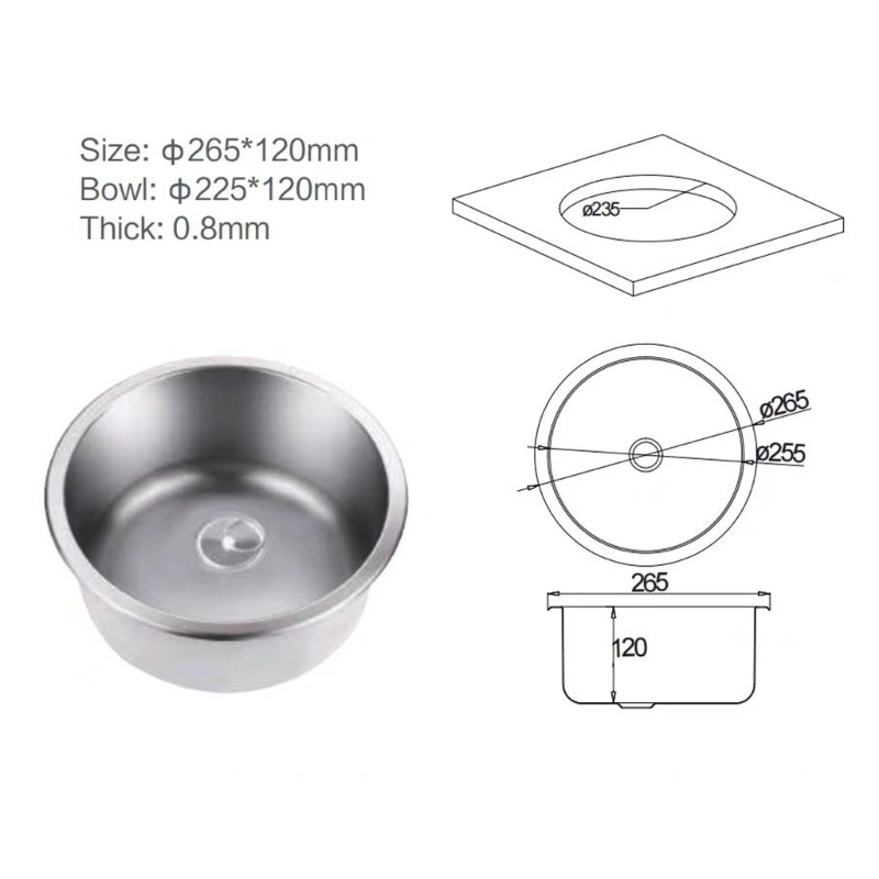 Bathroom Hand Wash Basin Sink Single Bowl Dish Washing Sink Dishwashing ...