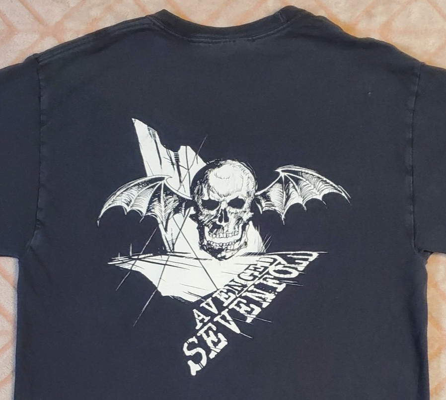 VINTAGE 2005 Avenged Sevenfold / A7X logo T Shirt Heavy Metal dbl sided ...