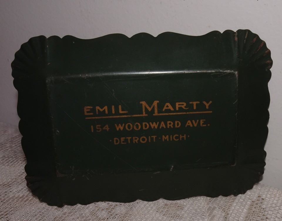 Antique DETROIT Tin Litho Advertising Tip Tray Hunting Scenes Pointer ...