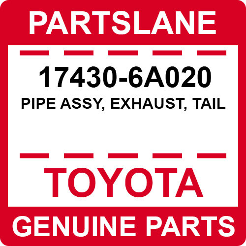 17430-6A020 Toyota OEM Genuine PIPE ASSY, EXHAUST, TAIL | eBay