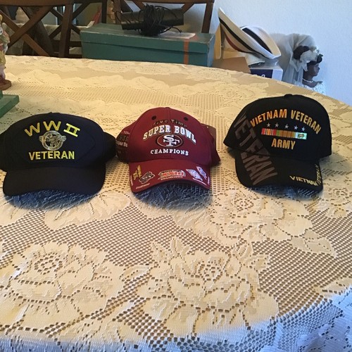 Three New Hats, WWII,SF Champs And Vietnam All New,let Pics Show, 10.00 ...