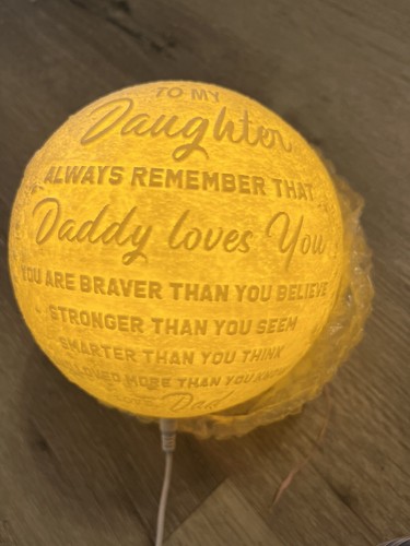 Engraved Moon Lamp Night Light Gift for Daughter From Dad, Remote Touch ...