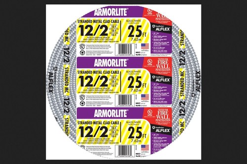 Armorlite 25-ft 12/2 Stranded Aluminum MC Cable, Black/Green/White | eBay