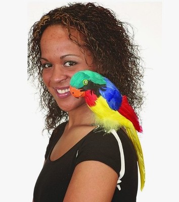 Parrot - 15" - Pirate - Shoulder Perch - Costume Accessory Prop | eBay