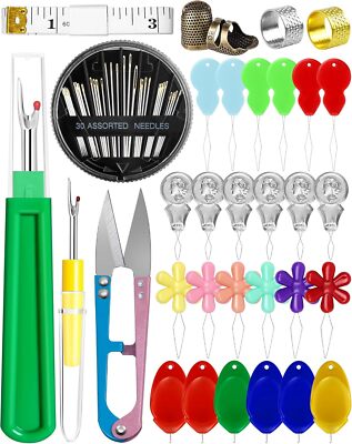 Needle Threading Kit, 24 Piece Needle Threader for Hand Sewing, Needle ...