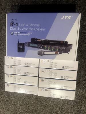 JTS R-4 4-Ch Wireless Mic System 4x JSS4B Handhelds, 4x R-4TBM ...