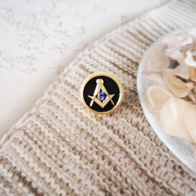 Masonic Lapel Pins Badge Mason Freemason3D Zinc Alloy black color Round ...