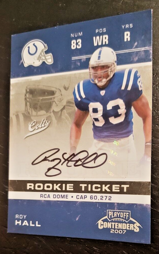 2007 Playoff Contenders #214 Roy Hall AU RC Team: Indianapolis Colts | eBay
