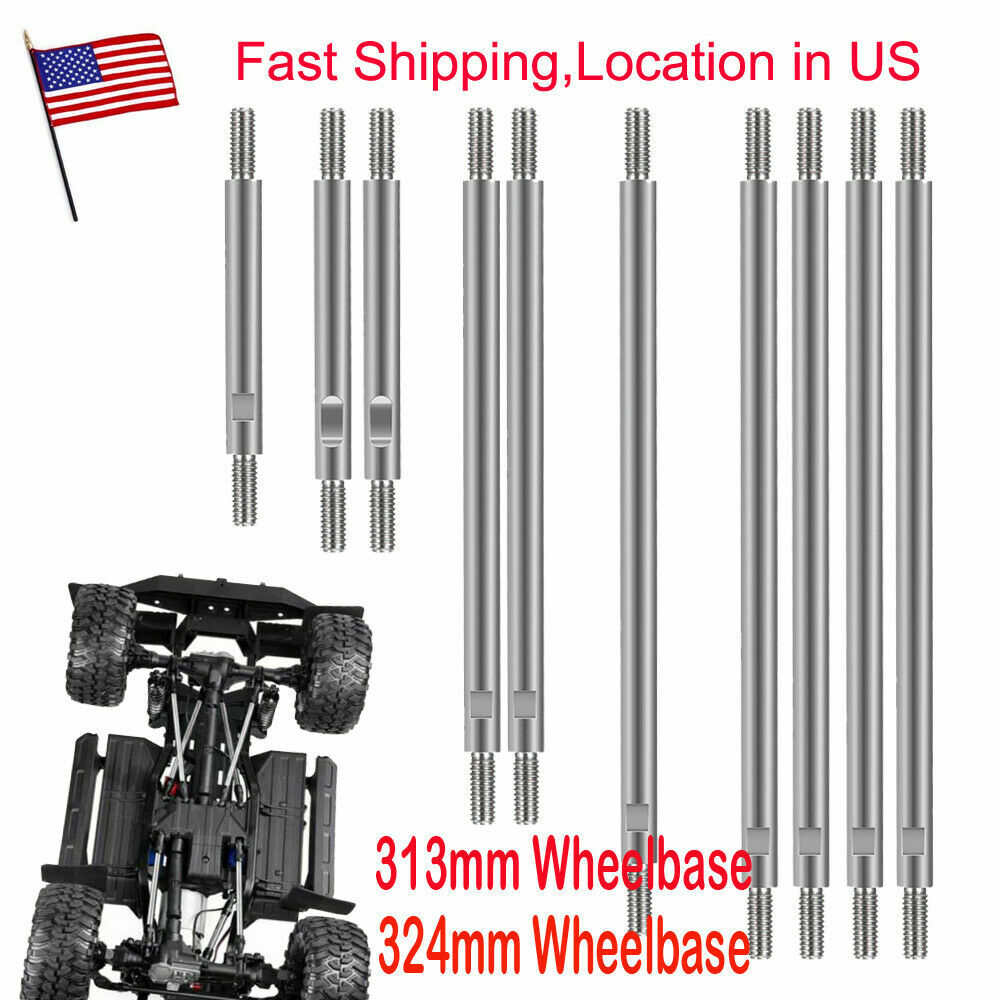 324mm /313mm Wheelbase Steel Pull Link Rods Linkage For TRX4 1/10 RC ...