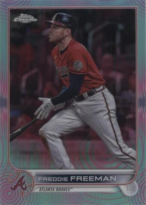 2022 Topps Chrome Sonic - Freddie Freeman #14 Aqua & Pink Sonic Pulse ...