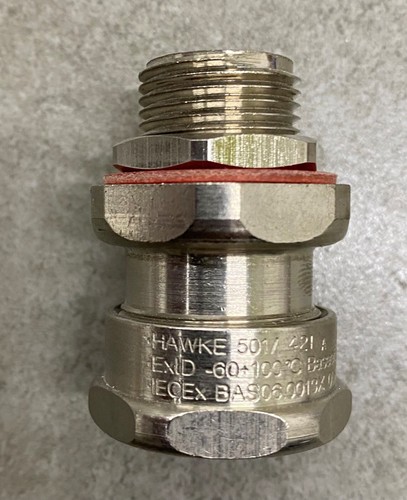 HAWKE 501/421/A/M20 EX Brass N.P Cable Gland with lock nut, IP Washer ...
