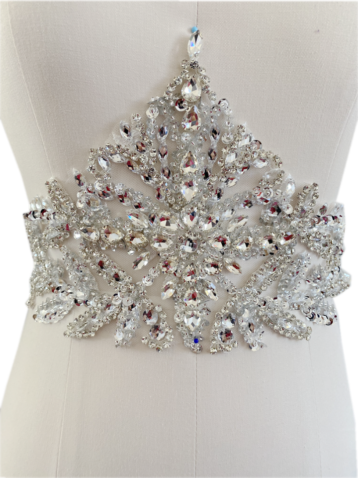 Rhinestone Applique Crystal Motif Shiny Bead for Wedding Fancy Dress ...