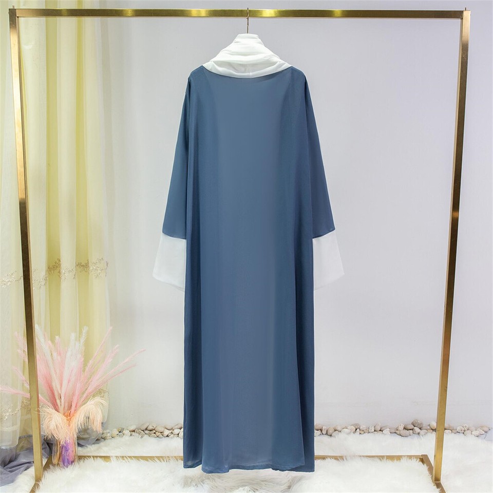 Women Muslim Open Cardigan Abaya Islamic Long Robes Dubai Ramadan Gown ...