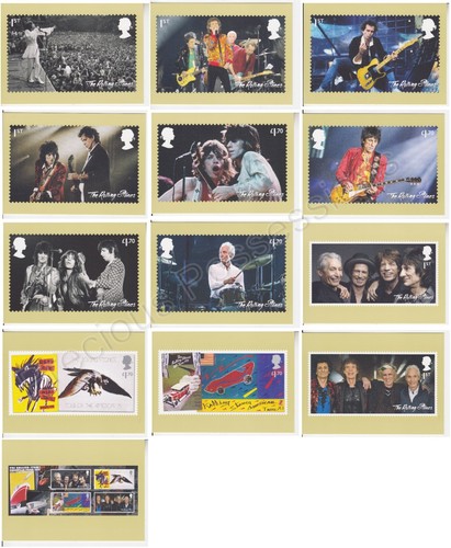 GB POSTCARDS PHQ CARDS MINT NO. 495 2022 THE ROLLING STONES FULL SET OF ...