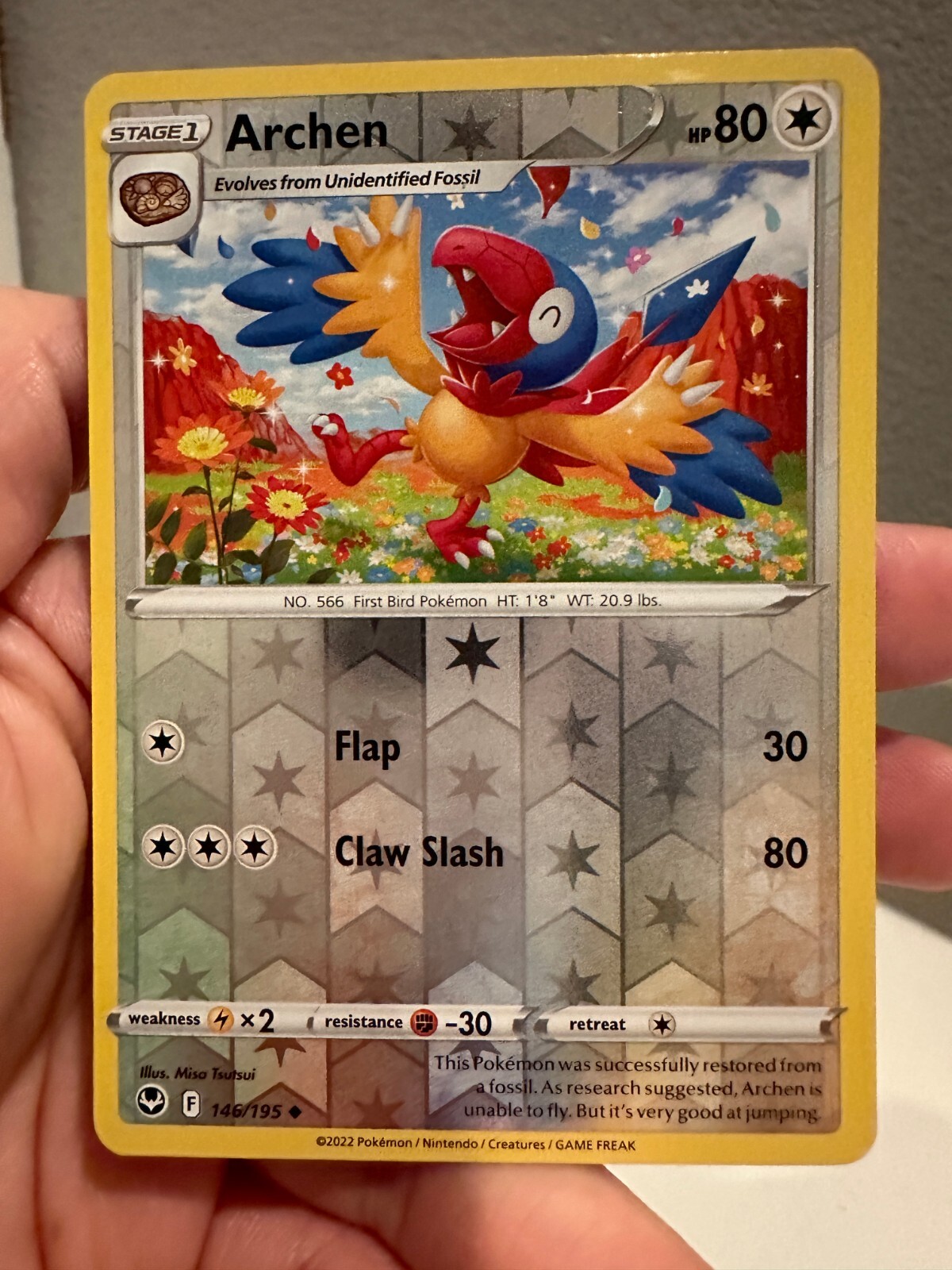 Reverse Holo Archen 146/195 Uncommon Silver Tempest Pokemon TCG NM 0401 ...