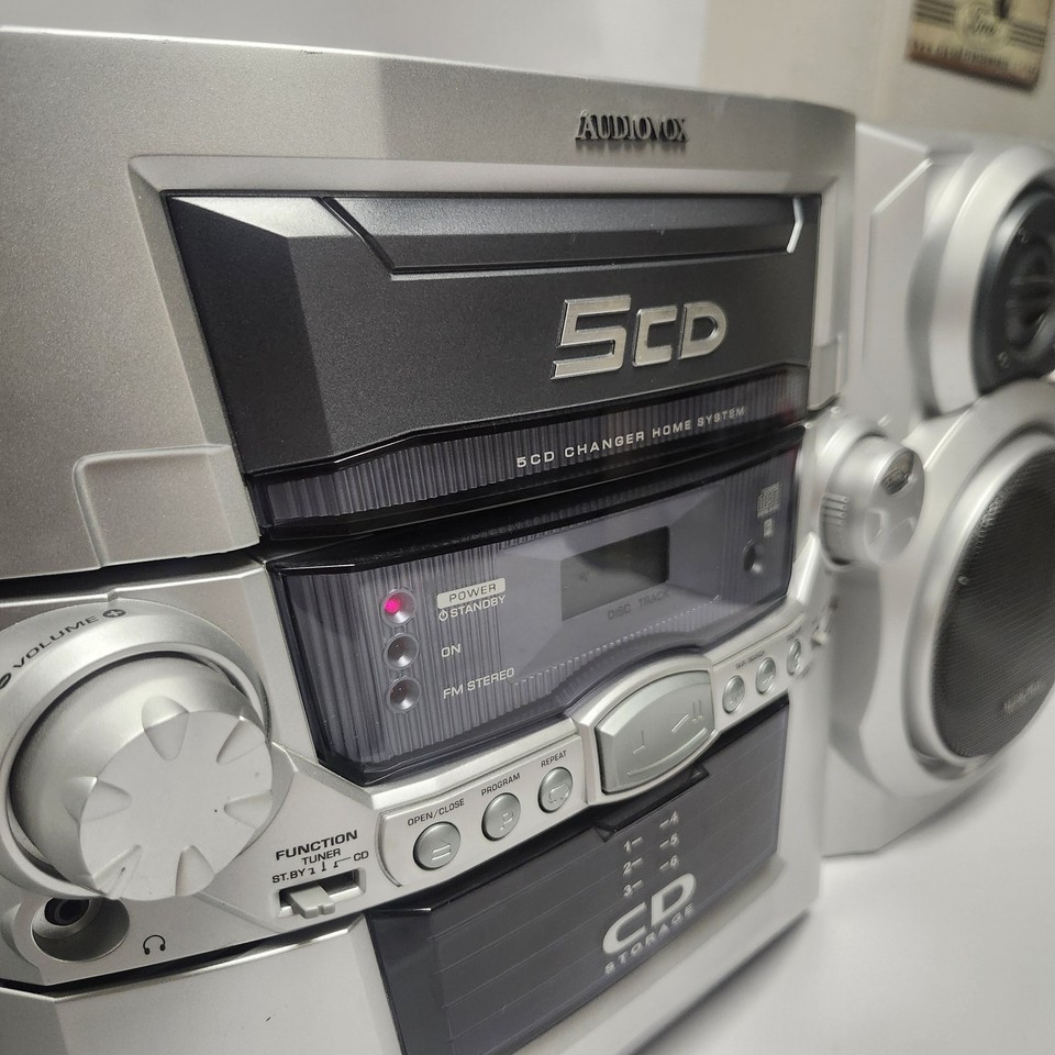 Audiovox-5 Disc CD Player With Am,FM **READ DISCRIPTION Home Stereo 2 ...